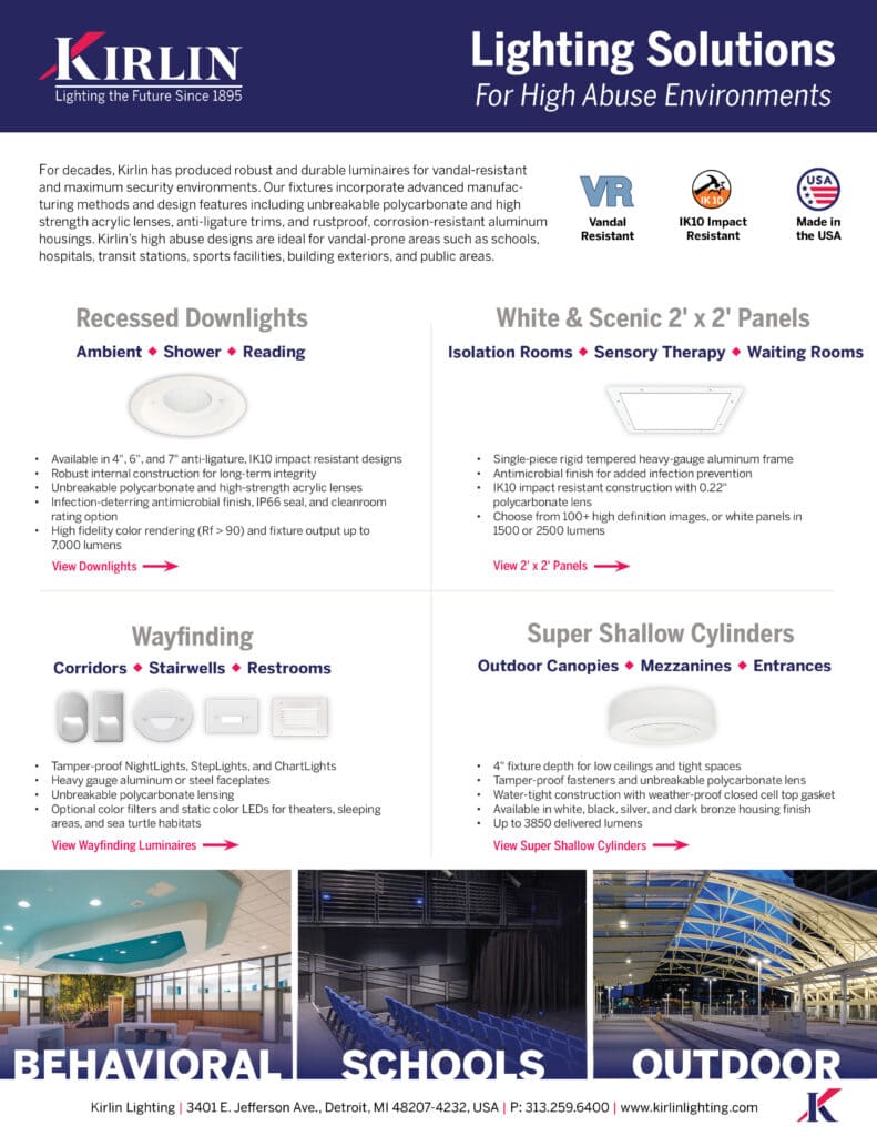 High Abuse Areas - Kirlin Lighting